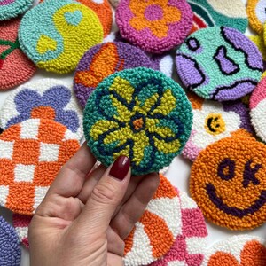 Cute Set of 2 Car Coaster,punch Needle Car Accessories, Best Gift Idea ...