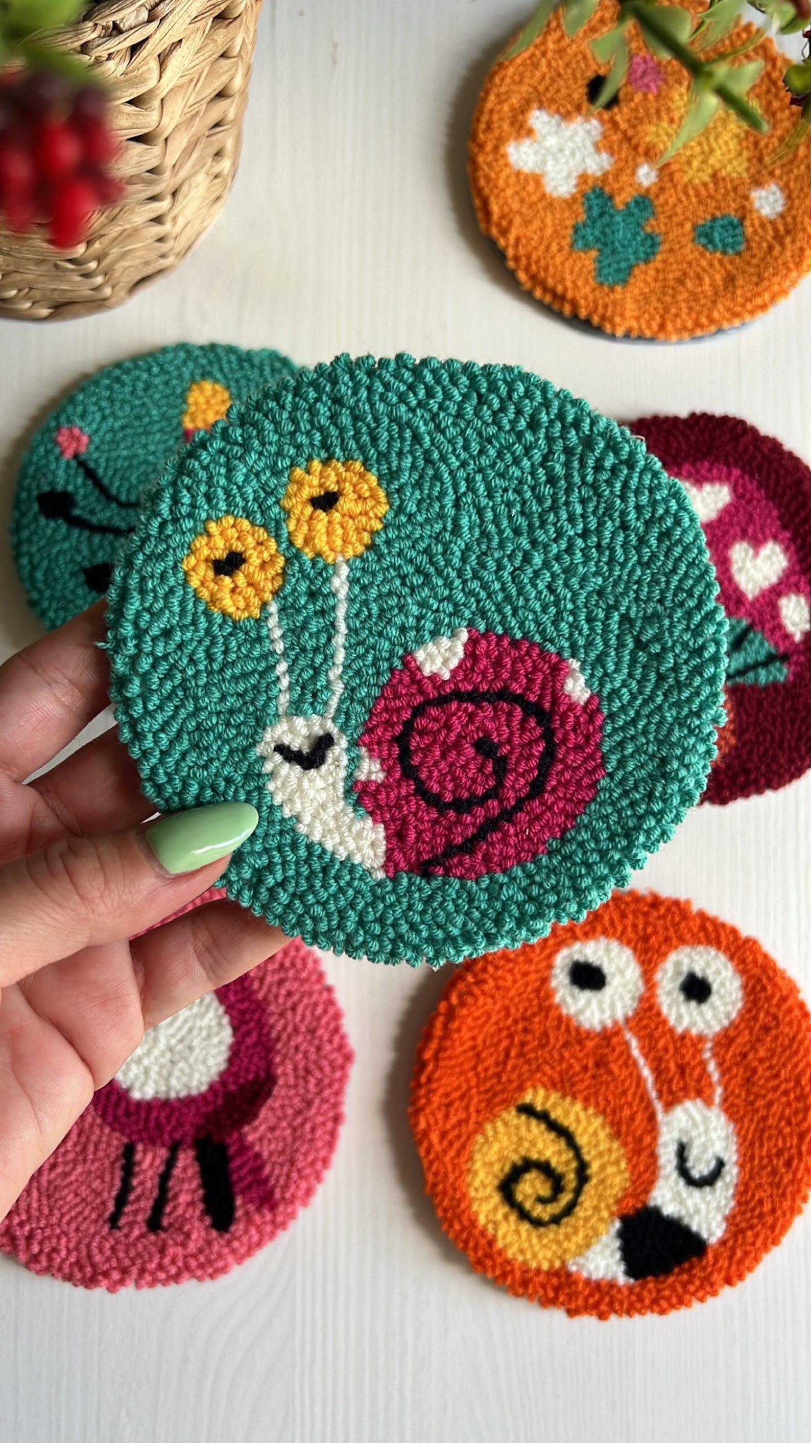 Punch Needle Coasters Mug Rug Coffee Drink Mat Punch Needle Art - Etsy