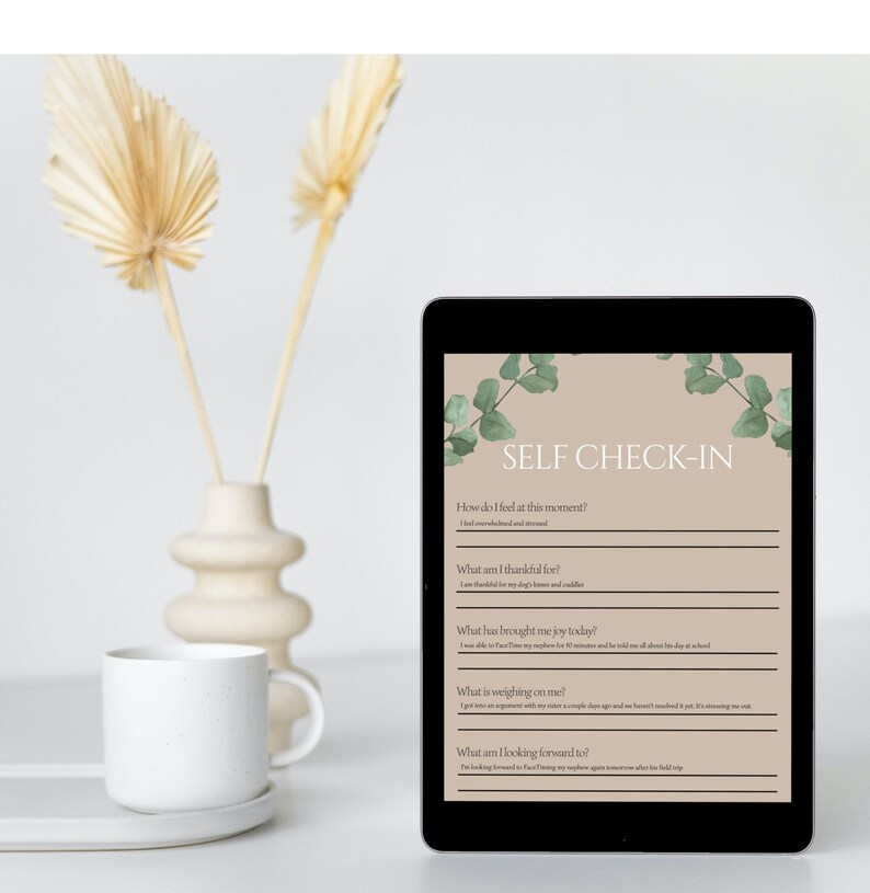 Self Care Check-in Template Daily Journal Prompt Mindfulness - Etsy