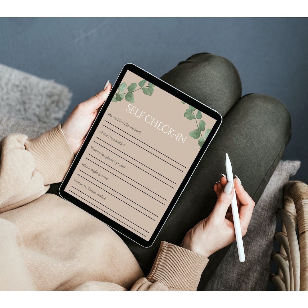 Self Care Check-in Template, Daily Journal Prompt, Mindfulness Prompt ...