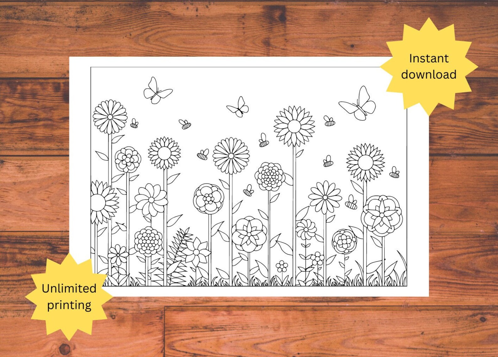 Printable Colouring Page for Adults Floral Colouring Page Printable in ...