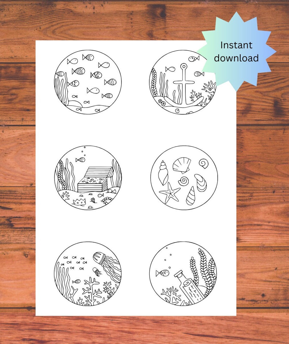 Printable Colouring Page for Adults Ocean Themed Coloring Page ...