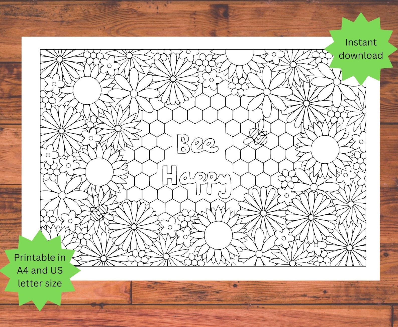 Printable Colouring Page for Adults, Floral Colouring Page Printable in ...