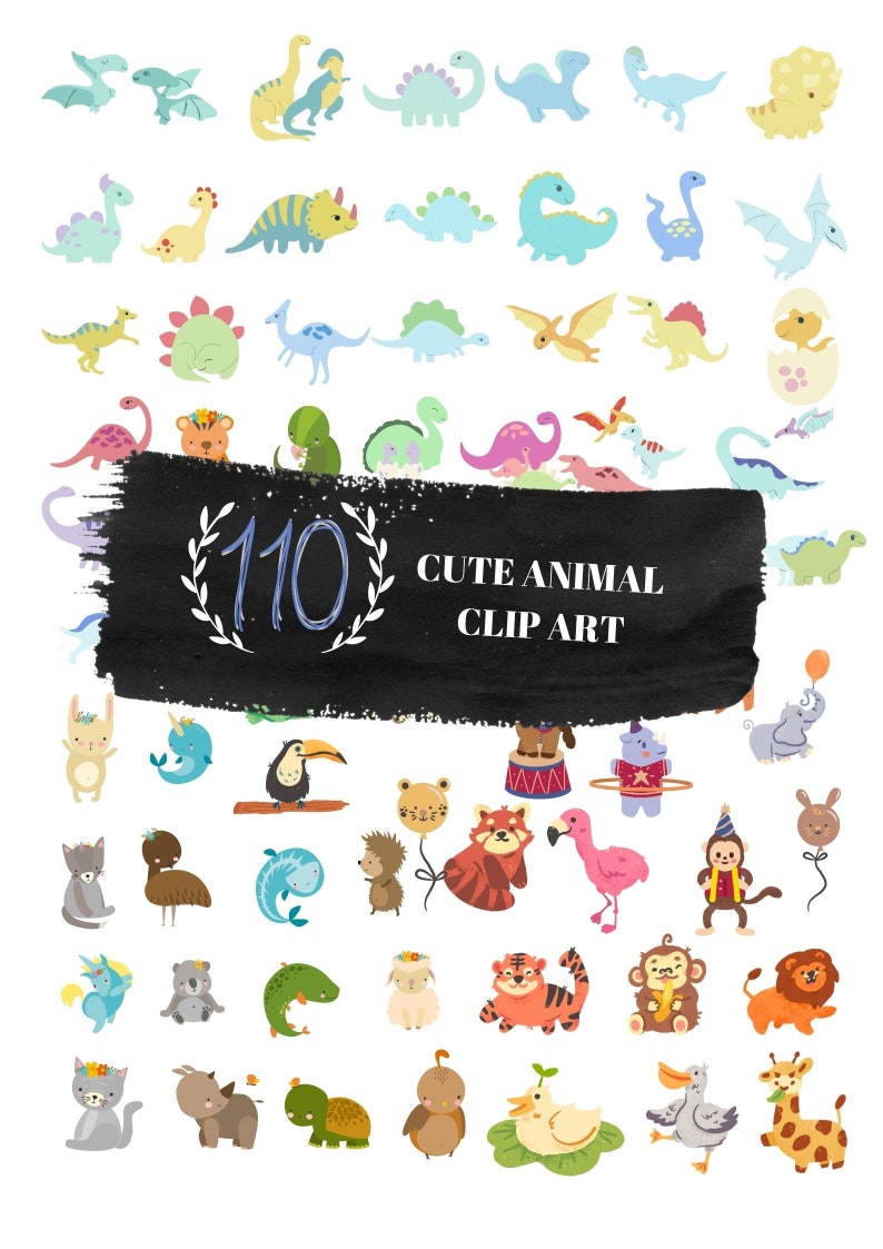 Cute Animal Clip Art Bundle Svganimal Svg Doodle Svg Cute - Etsy
