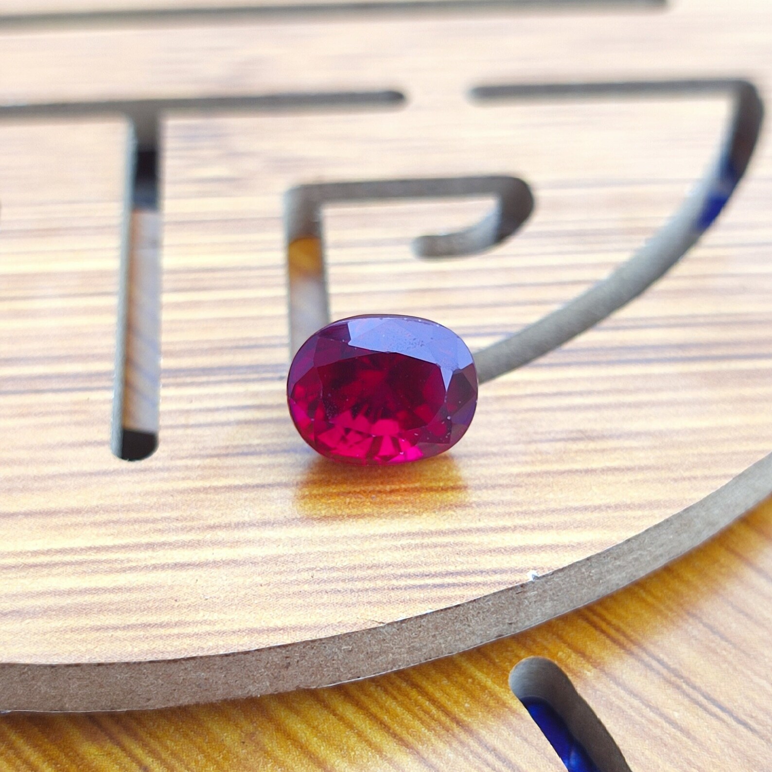 Buy Faceted Lab Created Ruby Gemstone/oval Shape Ruby Gemstone/ruby ...