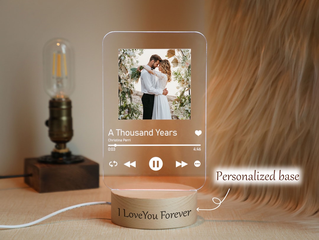 Personalized Music Plaque Night Light, Custom Acrylic Music Plaque Led ...