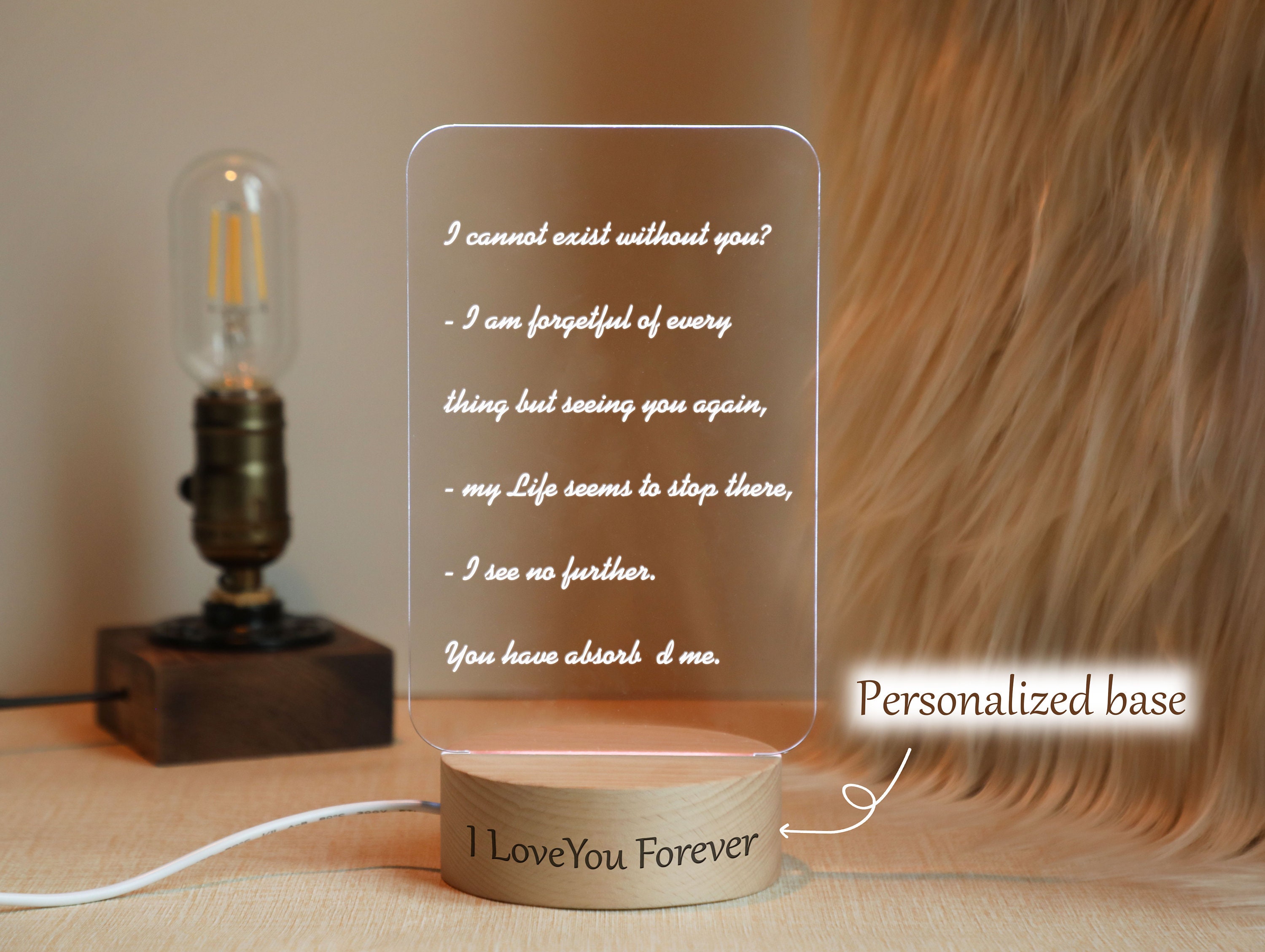 Custom Hand-written Letter Night Light Personalized With - Etsy