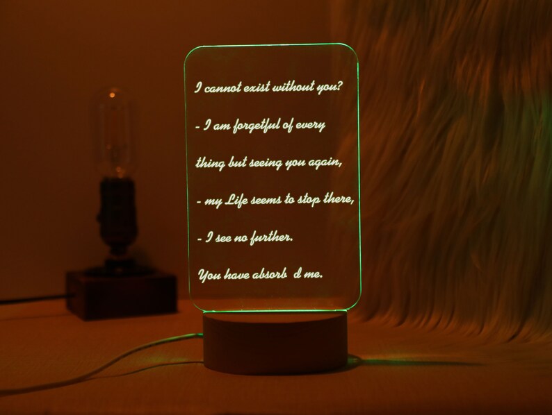 Custom Hand-written Letter Night Light Personalized With - Etsy