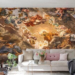 Baroque Wallpaper, Renaissance Wall Art, Italian Art, Ceiling Fresco by ...