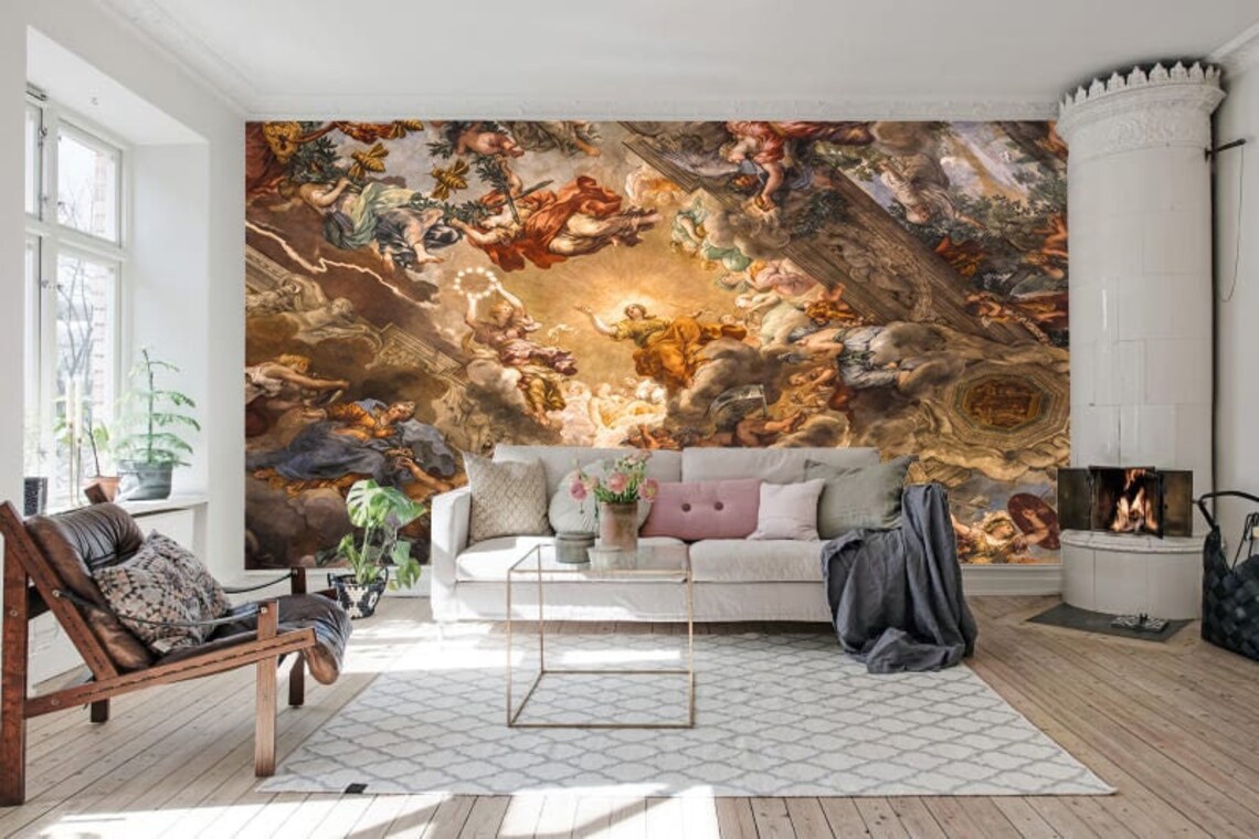 Baroque Wallpaper, Renaissance Wall Art, Italian Art, Ceiling Fresco by ...