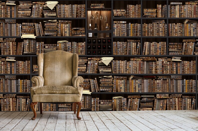 3D Wallpaper Library Bookshelf Wallpaper Peel and Stick - Etsy