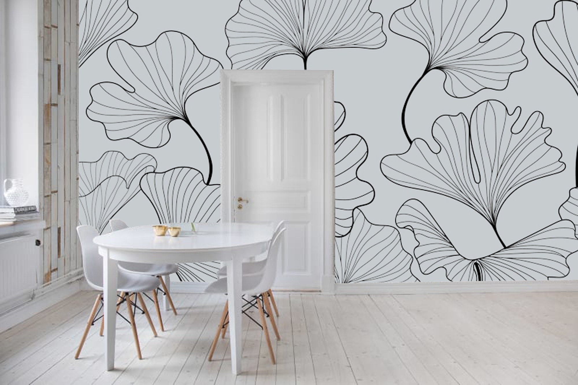 Leaf Wallpaper Modern Leaf Wallpaper Art Deco Wallpaper - Etsy