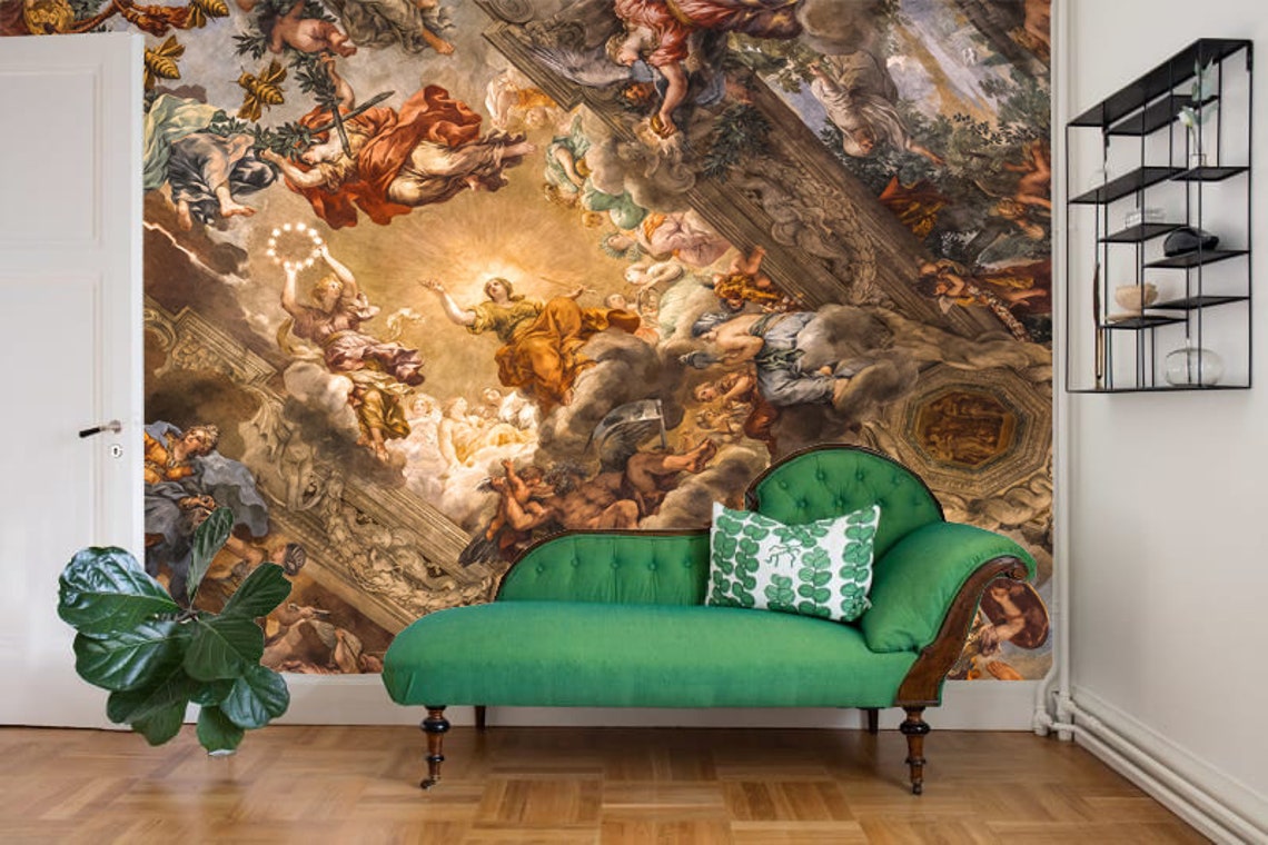 Baroque Wallpaper, Renaissance Wall Art, Italian Art, Ceiling Fresco by ...