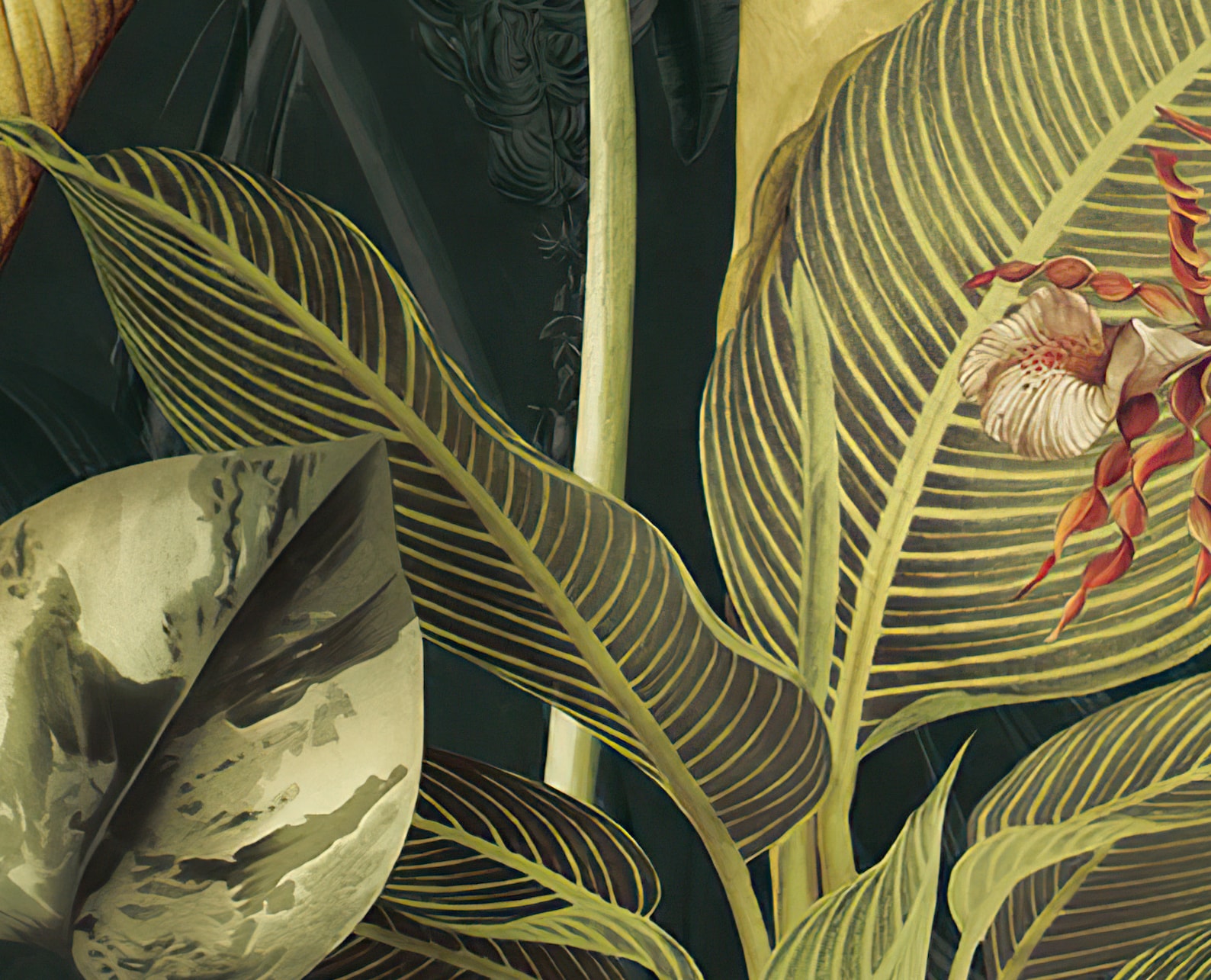 Vintage Tropical Wallpaper Leaf Wallpaper Peel and Stick - Etsy