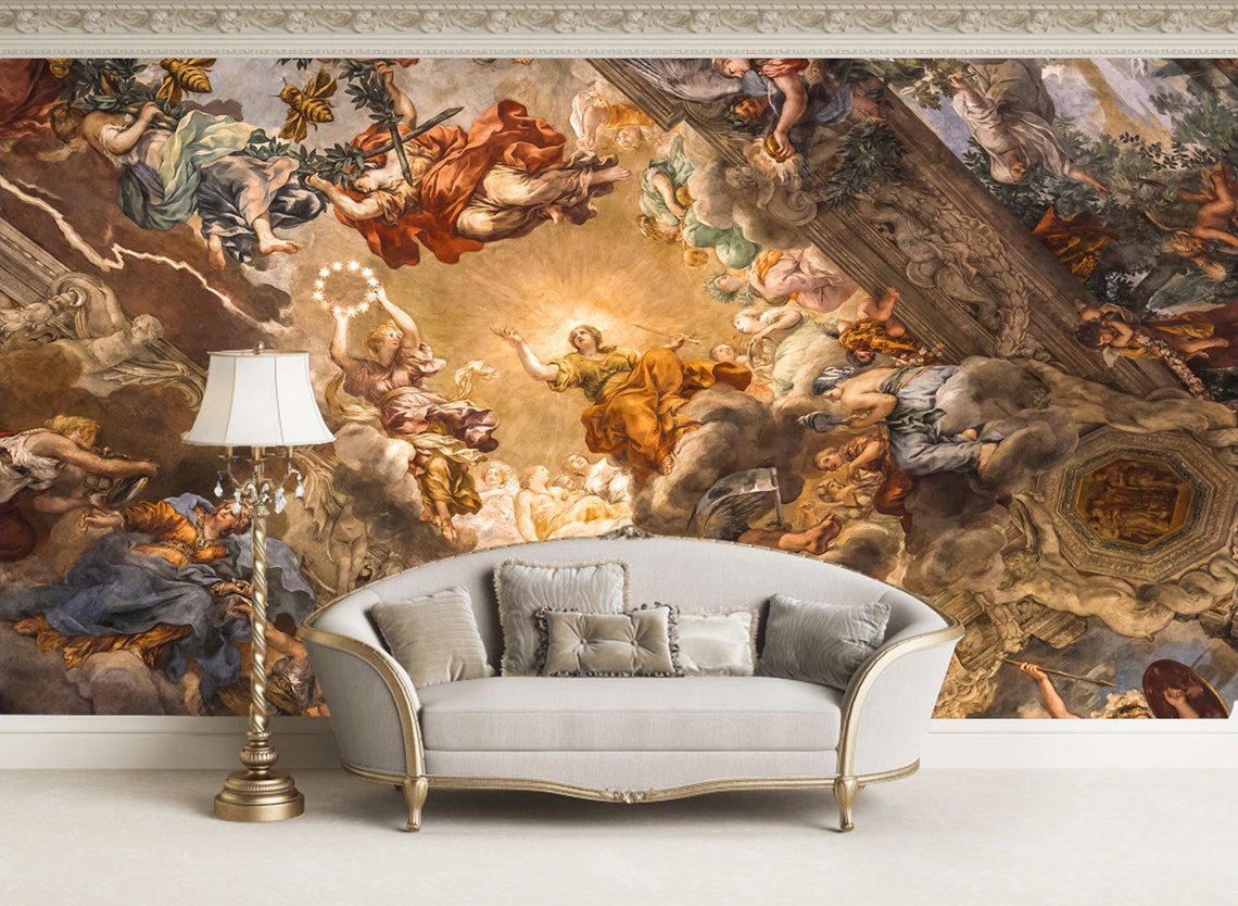 Baroque Wallpaper Renaissance Wall Art Italian Art Ceiling - Etsy