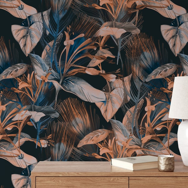 Large Floral Pattern Wallpaper - Etsy