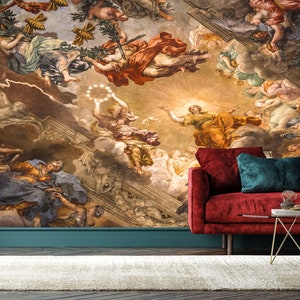 Baroque Wallpaper, Renaissance Wall Art, Italian Art, Ceiling Fresco by ...