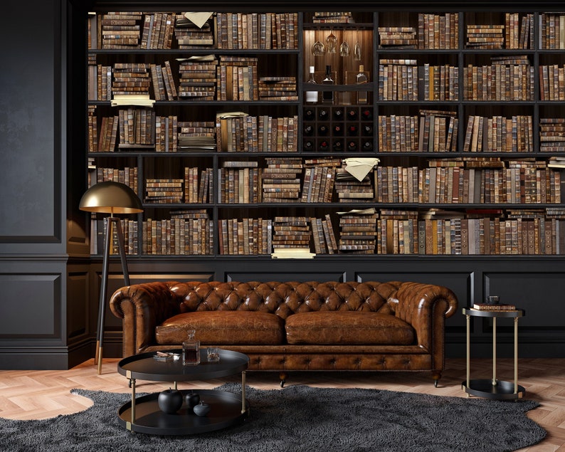 3D Wallpaper Library Bookshelf Wallpaper Peel and Stick - Etsy