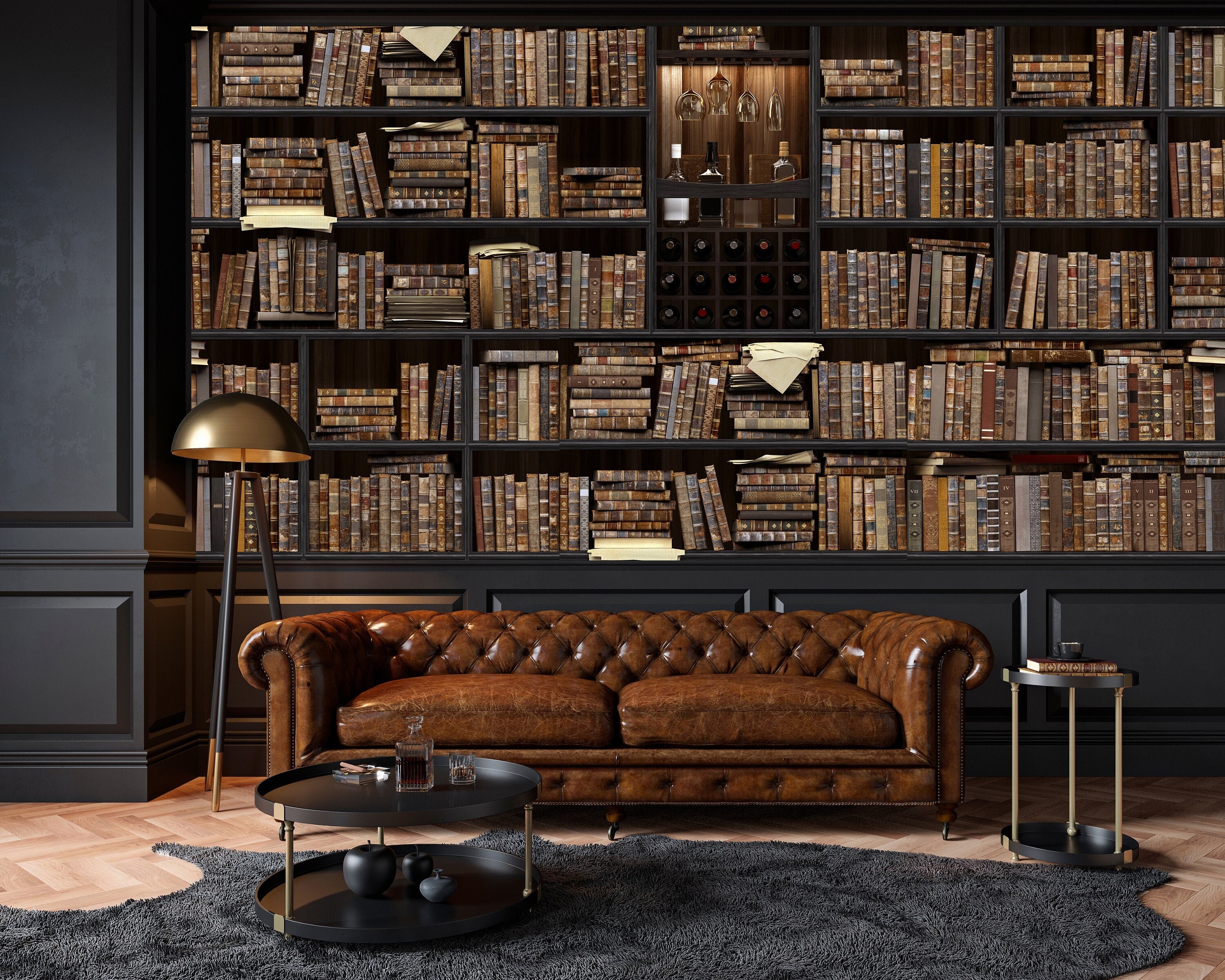 3D Wallpaper Library Bookshelf Wallpaper Peel and Stick - Etsy