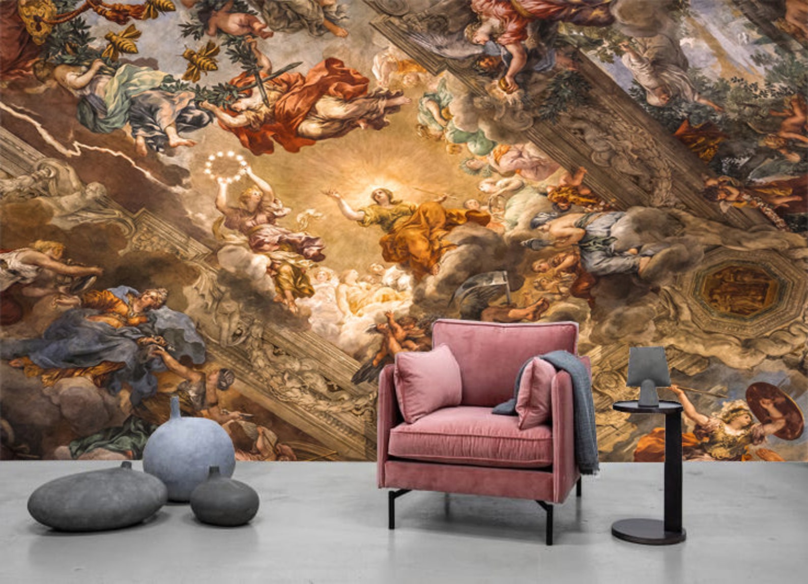 Baroque Wallpaper Renaissance Wall Art Italian Art Ceiling - Etsy
