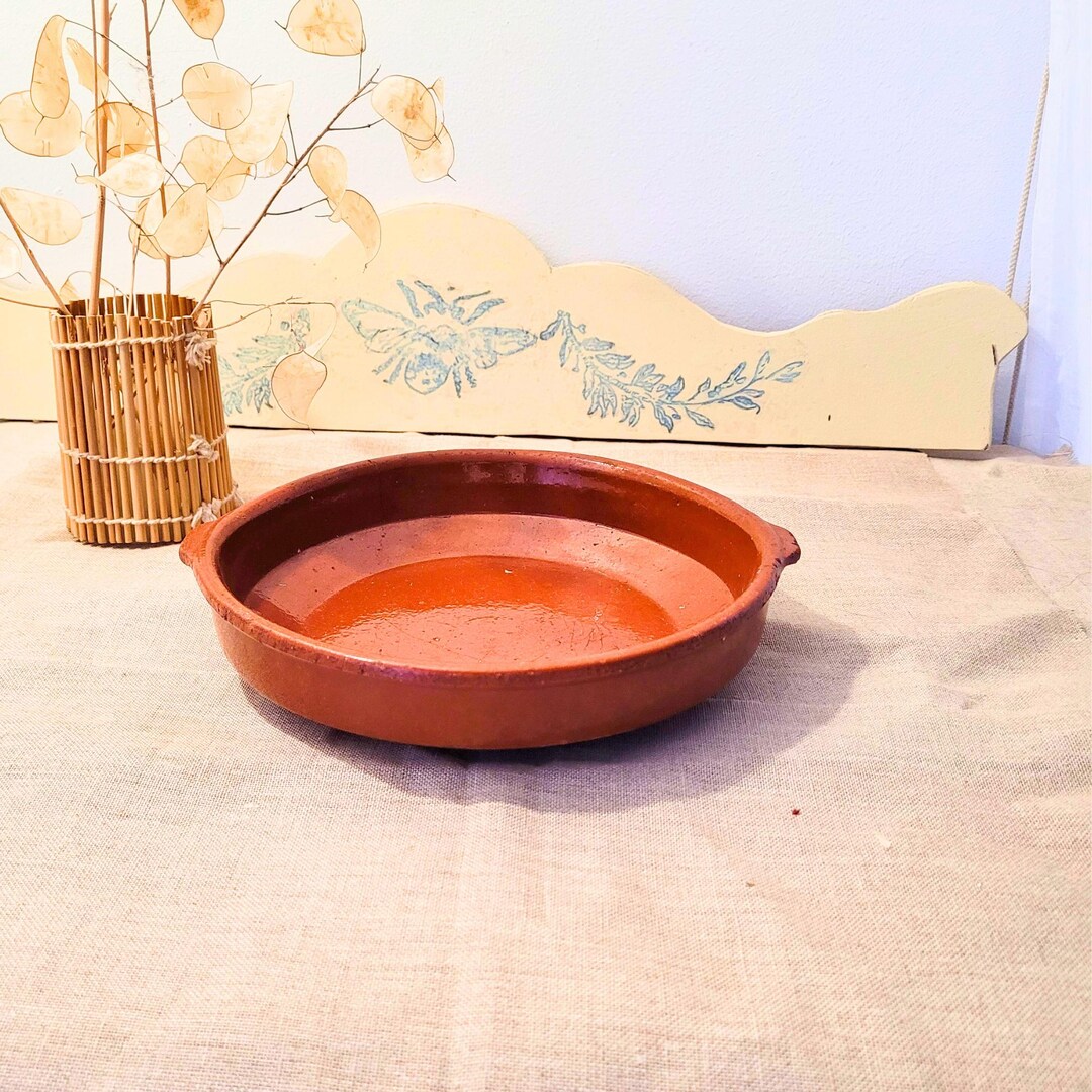 Vintage Terracotta Baking Dish, Rustic Earthenware Serving Dish, French ...