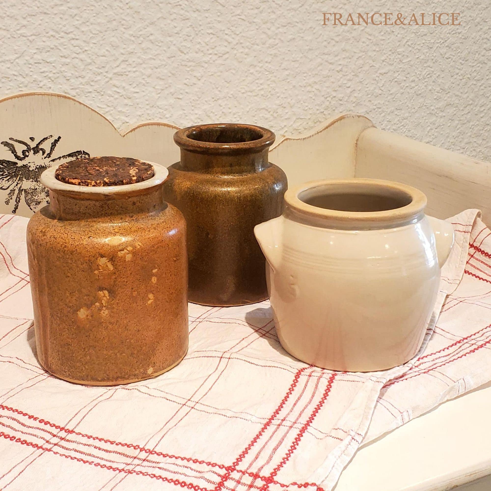 French Stoneware Mustard Pot - Etsy