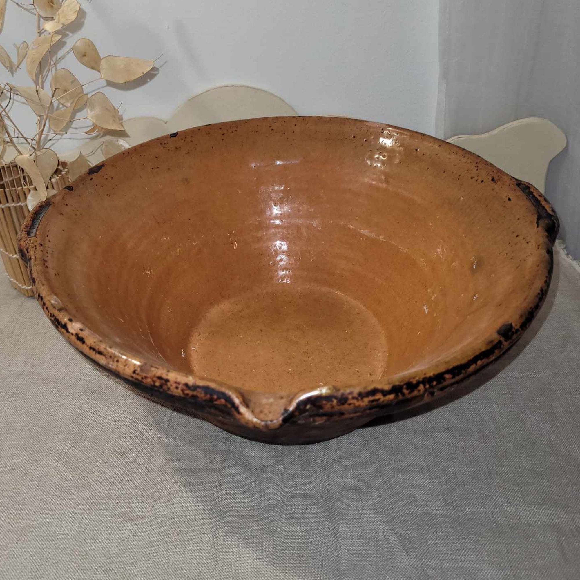 Large Vintage Terracotta Dish Old Terracotta Tian Rustic Farmhouse ...