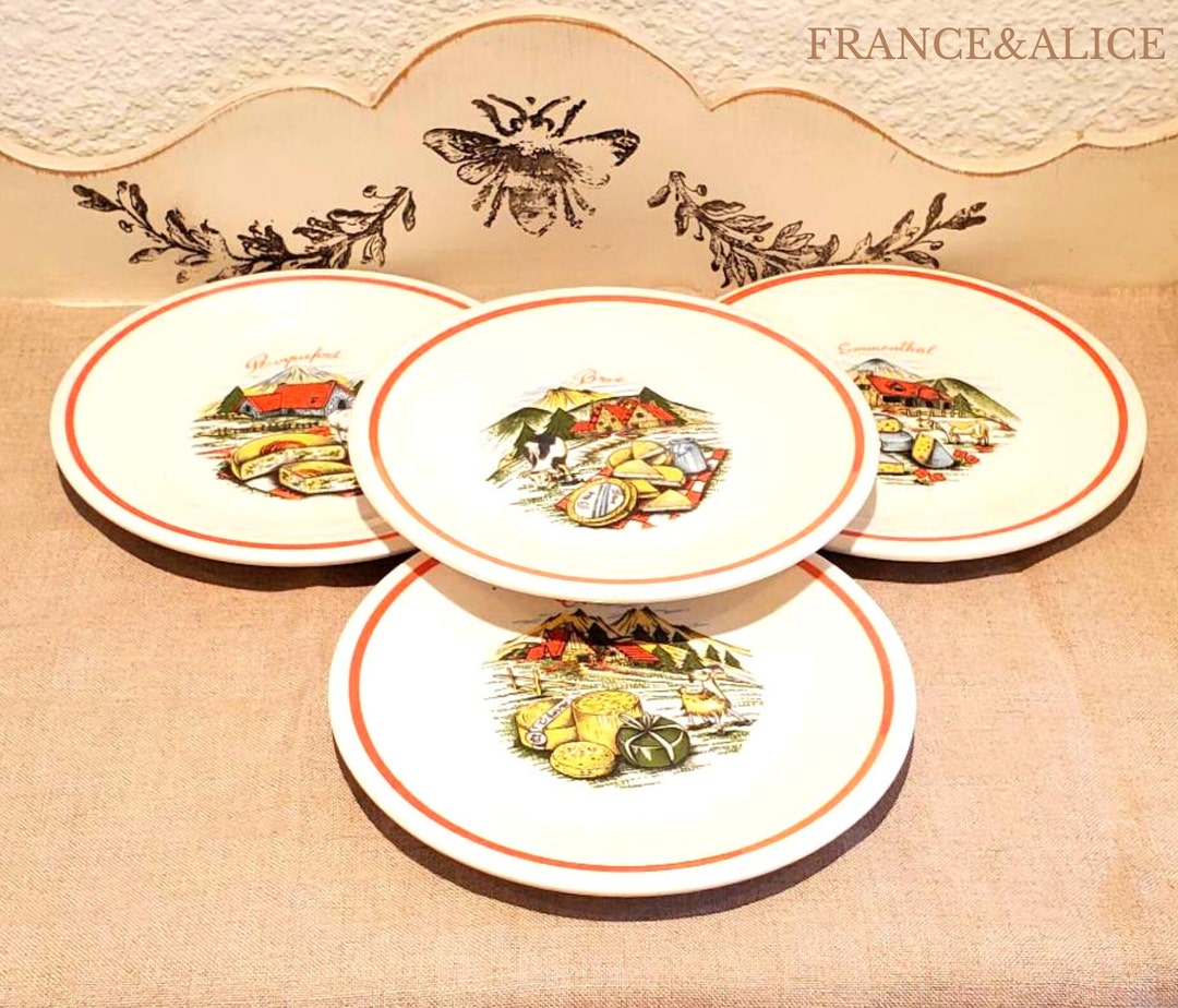 4 Vintage Plates From the 1970s. 4 French Cheese Plates. - Etsy
