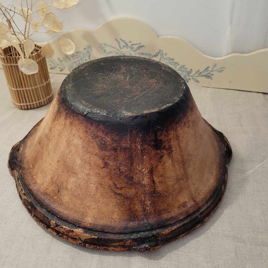 Large Vintage Terracotta Dish Old Terracotta Tian Rustic Farmhouse ...