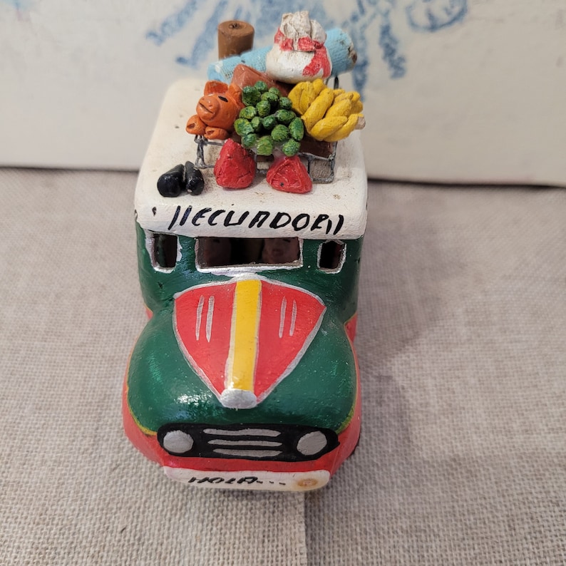 Ecuadorian Bus. Typical Ecuadorian Art. Vintage Miniature Clay Bus From ...