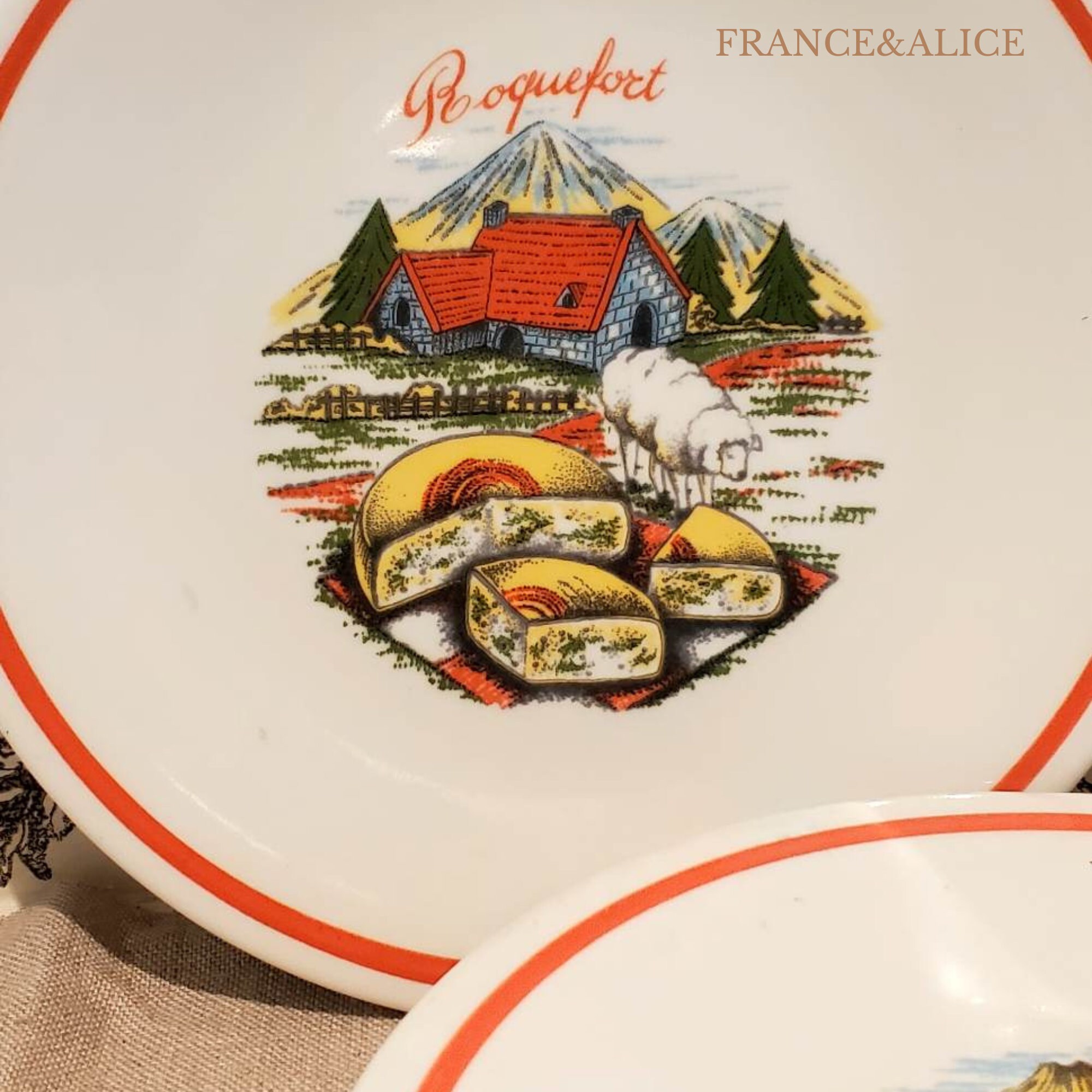 4 Vintage Plates From the 1970s. 4 French Cheese Plates. - Etsy