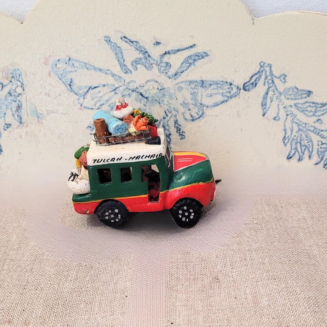 Ecuadorian Bus. Typical Ecuadorian Art. Vintage Miniature Clay Bus From ...