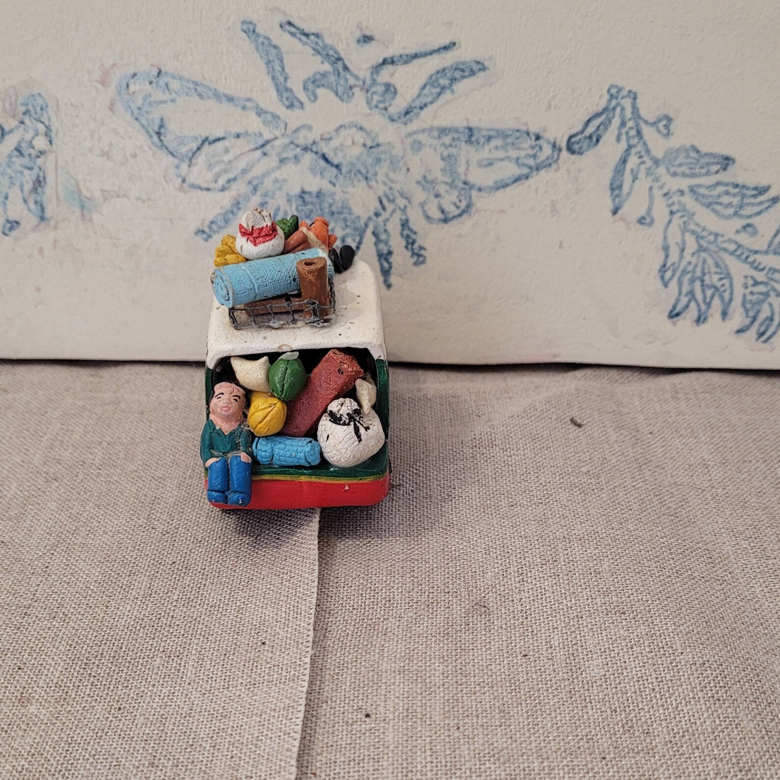 Ecuadorian Bus. Typical Ecuadorian Art. Vintage Miniature Clay Bus From ...