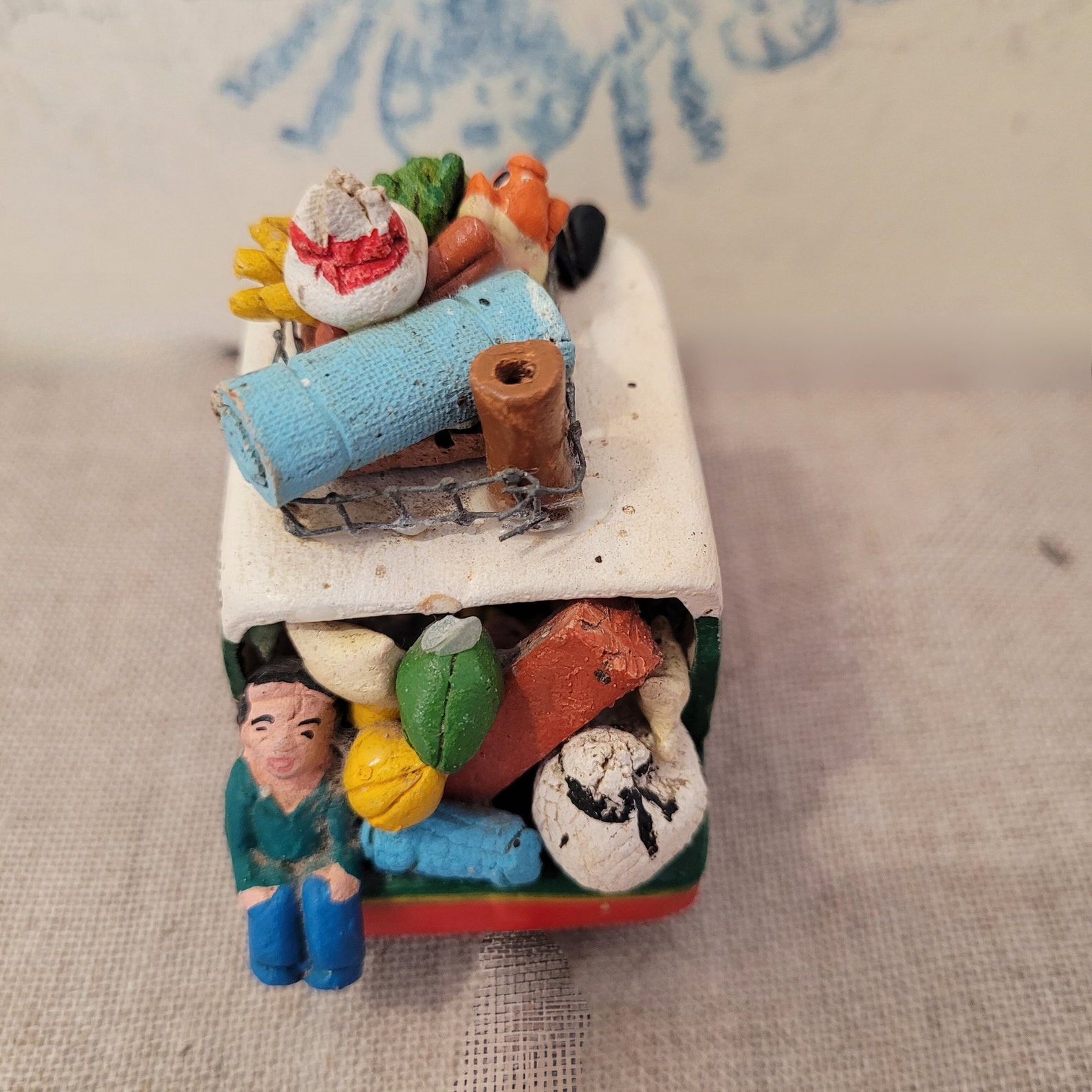 Ecuadorian Bus. Typical Ecuadorian Art. Vintage Miniature Clay Bus From ...