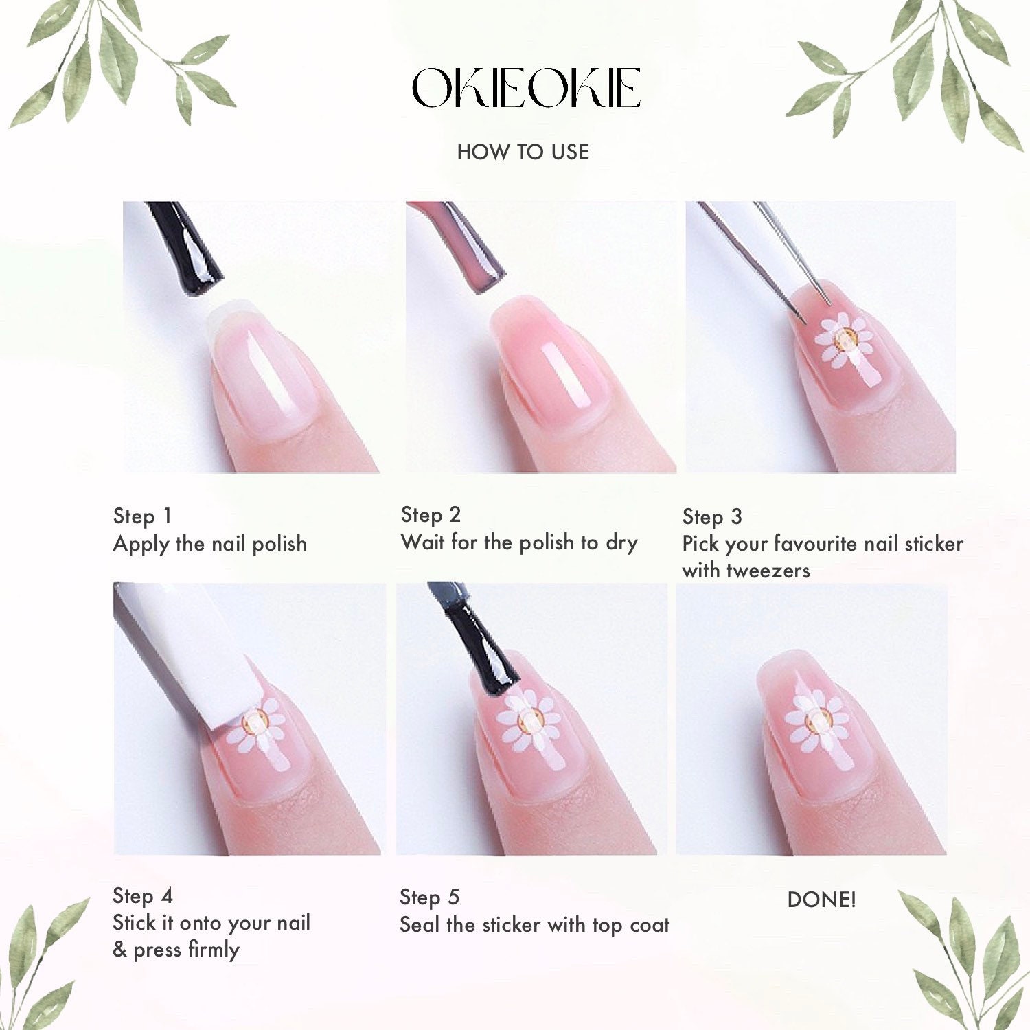 5D Bear Daisy Nail Stickers Teddy Bear Nail Decals Nail Art Cute Flower ...