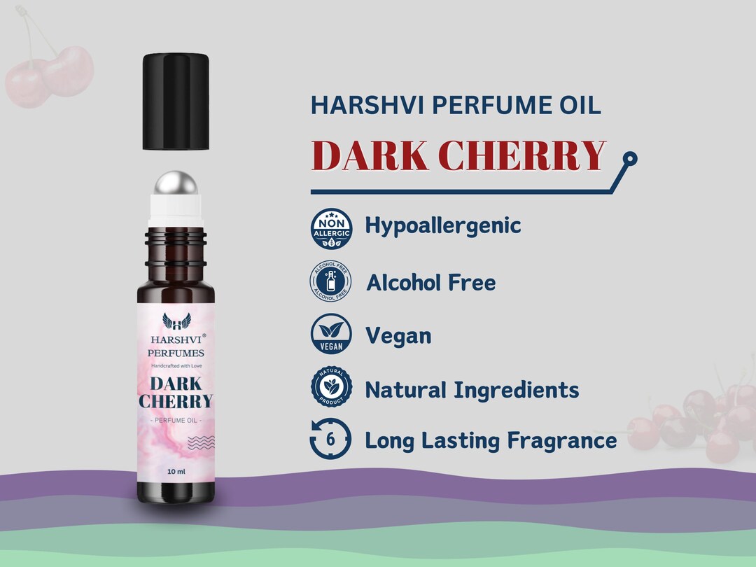 Dark Cherry Perfume Oil / Attar / CPO | Bold Cherry, Almond and Vanilla | Long-lasting ...