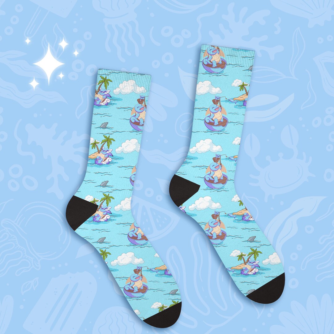 Squirtle Beach Socks Squirtle Coconut Tree Sock Squirtle - Etsy