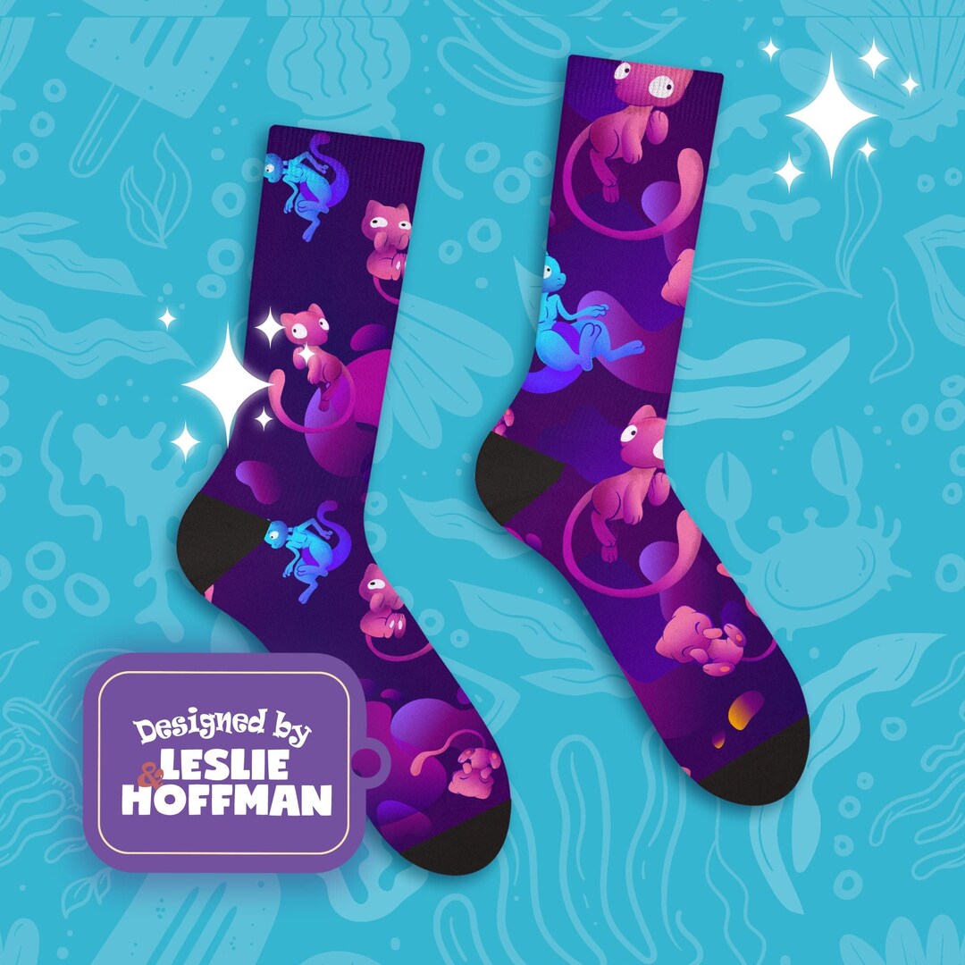 Mew Mewtwo Socks Mew Mewtwo Birthday Socks Japanese Anime - Etsy