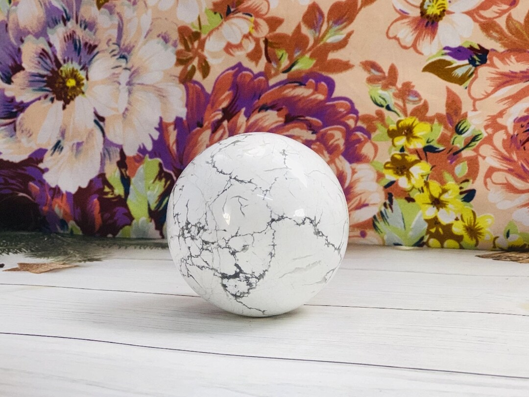 White Howlite Sphere Beautiful Large 80 MM White Howlite Natural ...