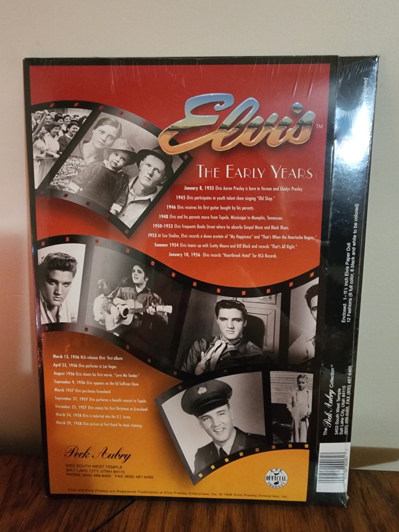 1996 Peck Aubry Elvis Presley The Early Years Paper Dolls New Sealed Etsy