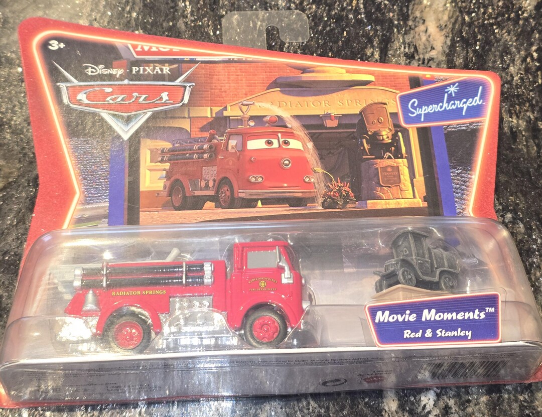 Disney Pixar Cars Fire Engine Red and Stanley Supercharged Series Movie ...