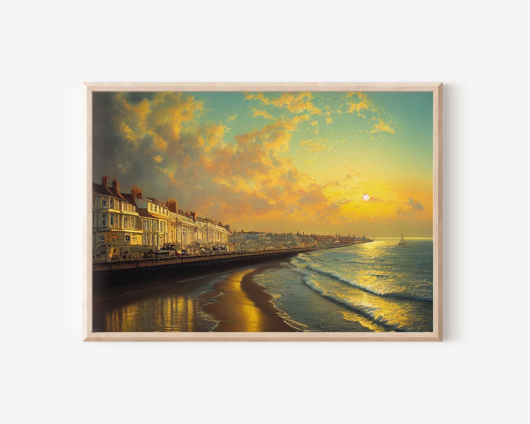 Brighton Painting, PRINTABLE Brighton Wall Art, Vintage Landscape Print ...