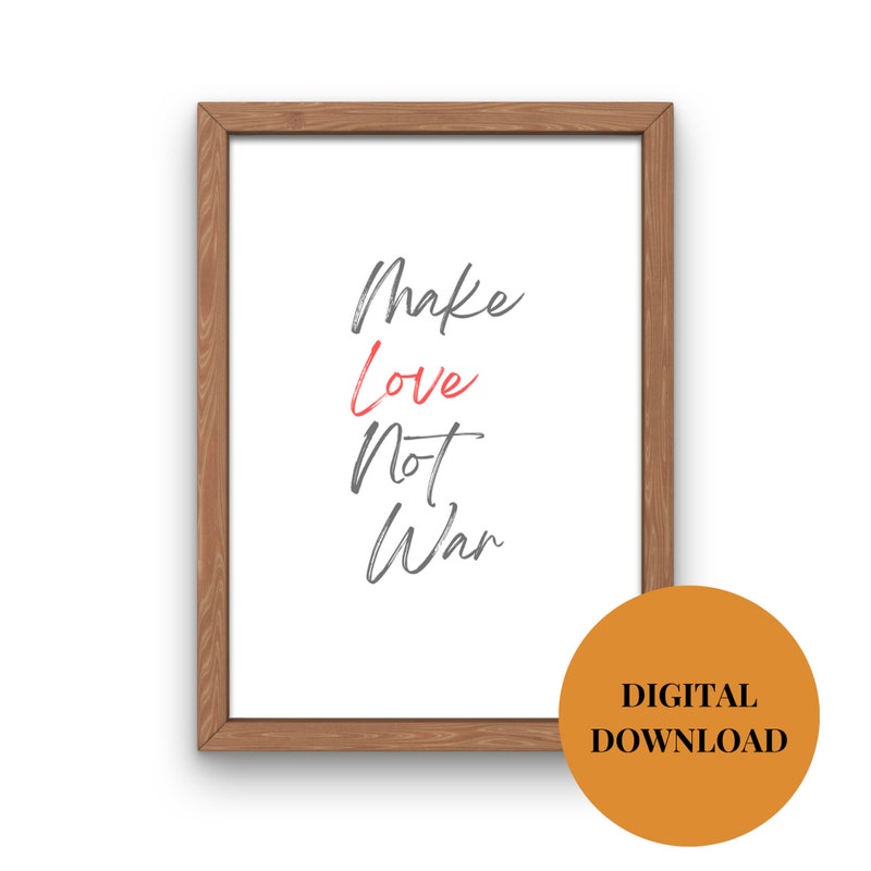 Make Love Not War Poster - Etsy