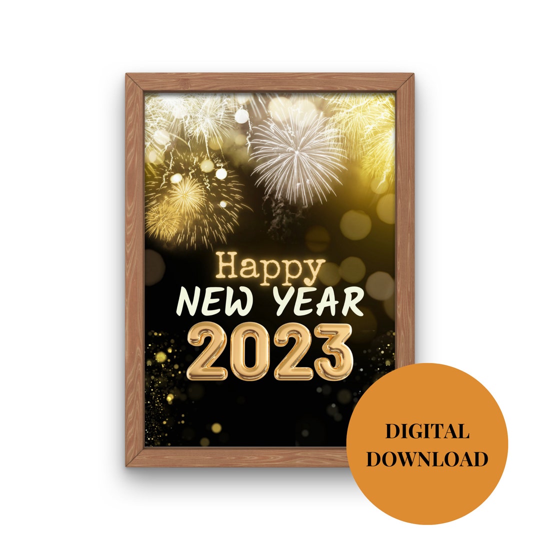2023 Happy New Years Poster | Digital Print | Digital Media - Etsy