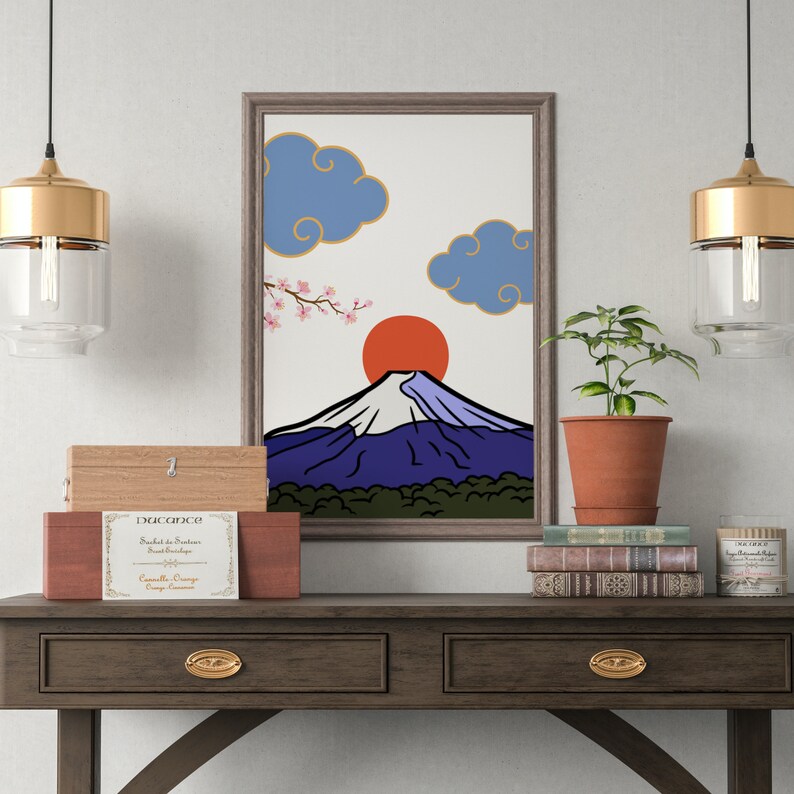 Mt. Fuji Printable Art | Wall Art | Art Print | Japanese Decor | Cherry ...