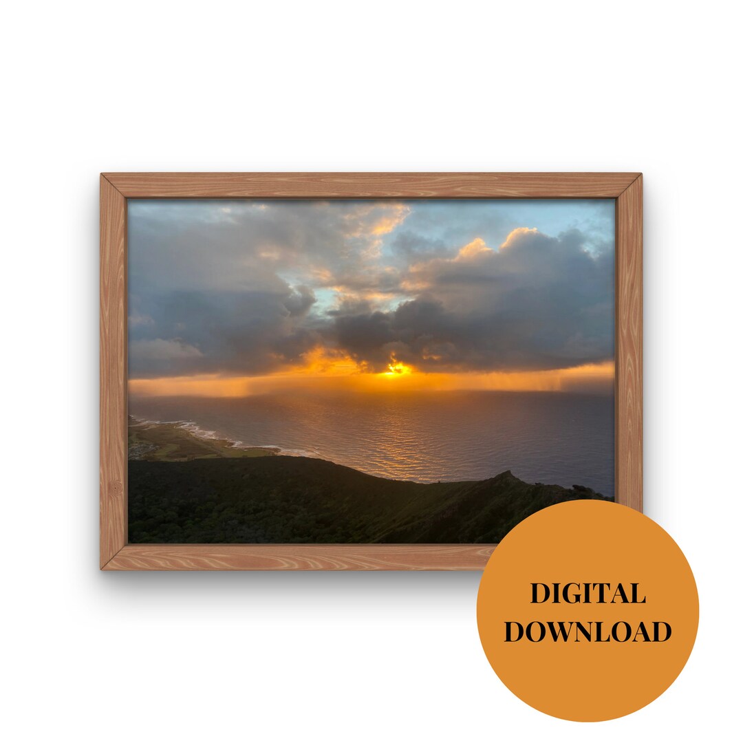 Kokohead Sunrise | Digital Print | Motivational Poster | Wall Art ...