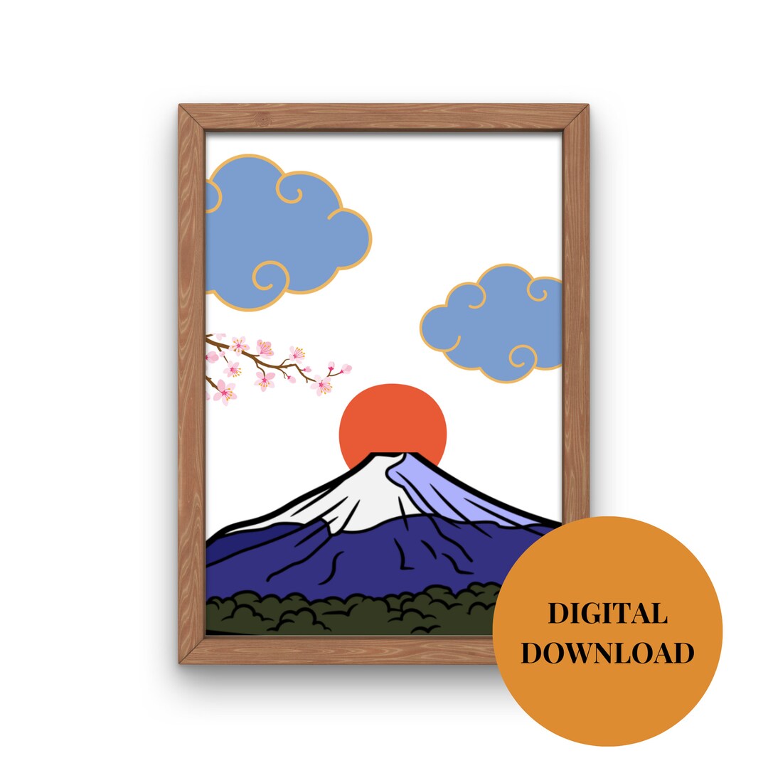 Mt. Fuji Printable Art | Wall Art | Art Print | Japanese Decor | Cherry ...