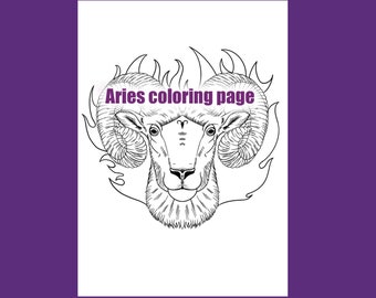 Aries Colouring Page - Etsy