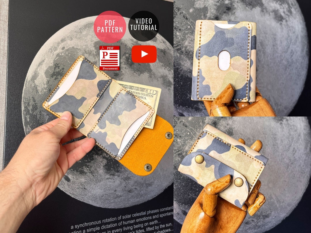 Downloadable Snap Wallet / Folded PDF Template / Leather DIY / Wallet ...