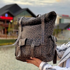 Downloadable Leather Roll Top Backpack / PDF Pattern Rucksack / Template for Leather Bag / Video ...